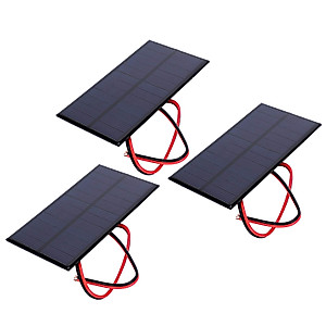 3pcs DC 6V 1W Solar Panel Cell Power Module Polycrystalline Silicon Solar Panel with 30cm Cable Charger Solar Power Bank External Battery Pack for Low Power Electrical,Solar Panel, Solar Panel,