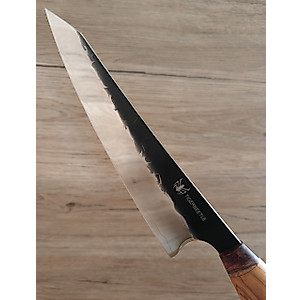 TIGERBEETLE SKD11 Triple Clamp Steel 8.5 inch Chef Knife SKD11 Japanese Steel Chef Knife for Home Kitchen and Dining Room (Huanghua Pear Wood+Olive Wood)