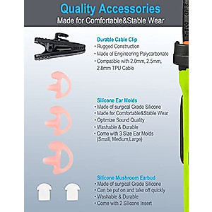 commountain SL300 SL3500e Earpiece with Mic Compatible for Motorola Radios TLK 100 TLK 110 SL7550 SL7550e SL7580 SL7580e SL7590 SL7590e SLN 1000 SL 300, TLK100 TLK110 SLN1000 Acousic Tube Headset