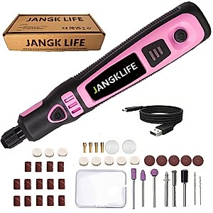 JANGKLIFE Mini Cordless Rotary Tool Kit, 3-Speed ​​Adjustable and USB Rechargeable with 41 Accessories for Sanding, Polishing, Drilling, Etching, Engraving, DIY Crafts