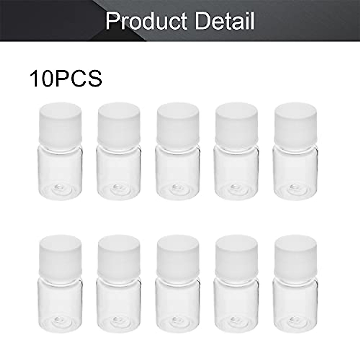 Othmro 10Pcs 5ml Plastic Bottles, Lab Cylindrical Chemical Reagent Bottle, Wide Mouth Laboratory Reagent Bottle, Sample Sealing Liquid Storage Container for Food Store Transparent