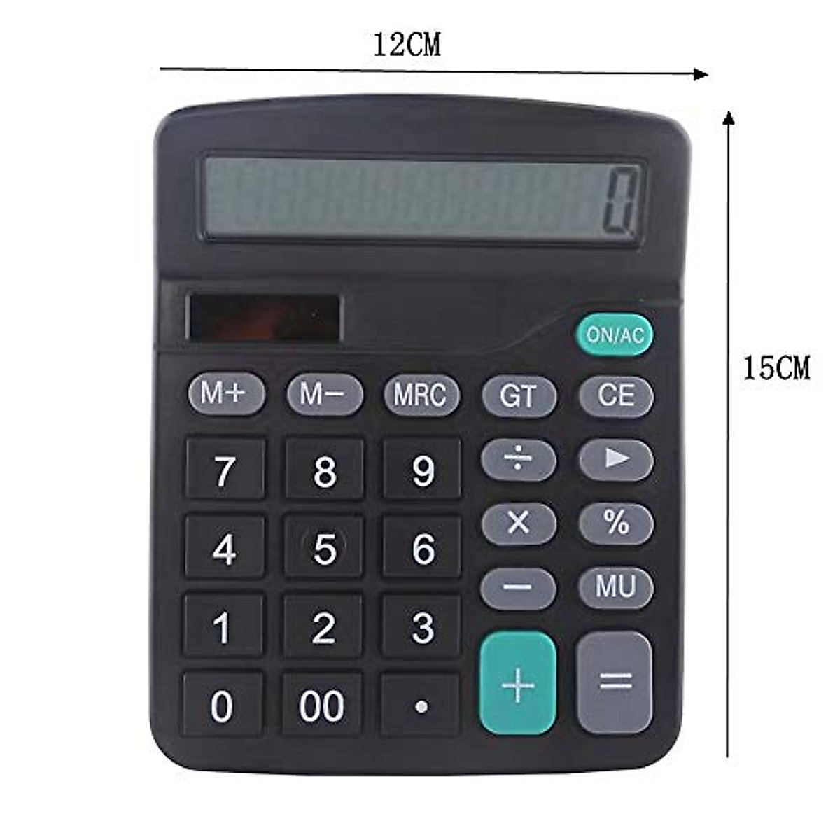 Upgraded versionCalculator, 12-Digit Solar Cell Office Calculator with Large LCD Display, Large Sensitive Buttons, Dual Power Desktop CalculatorSuitable for Office, Home, School(Black)