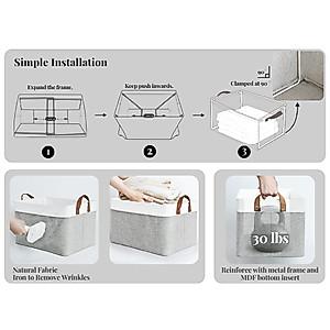 StorageWorks 3-Pack Foldable Trapezoid Storage Bins with 2-Pack Rectangle Closet Baskets
