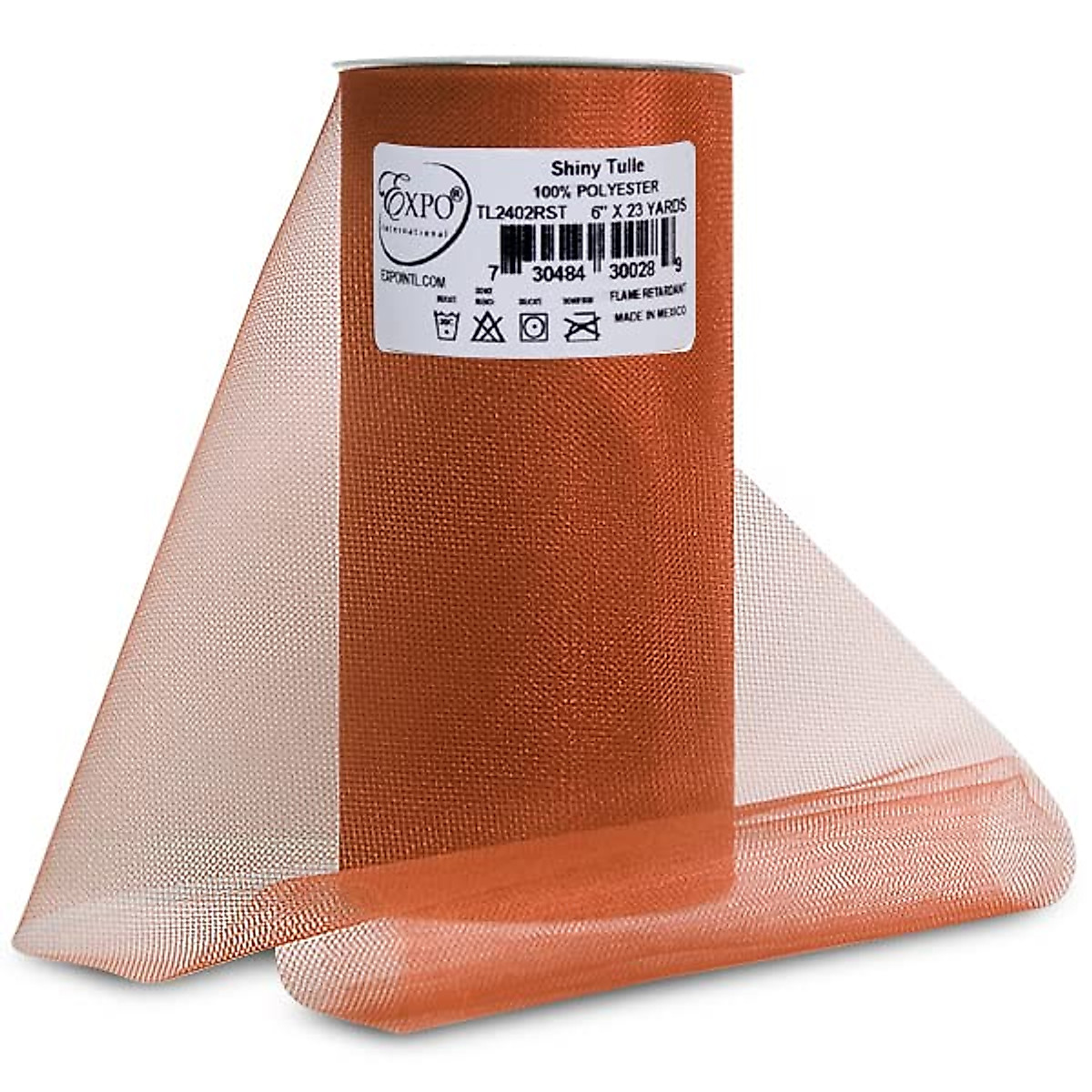 Expo International Premium Shiny Spool of 6 Inch X 25 Yards | Rust Tulle