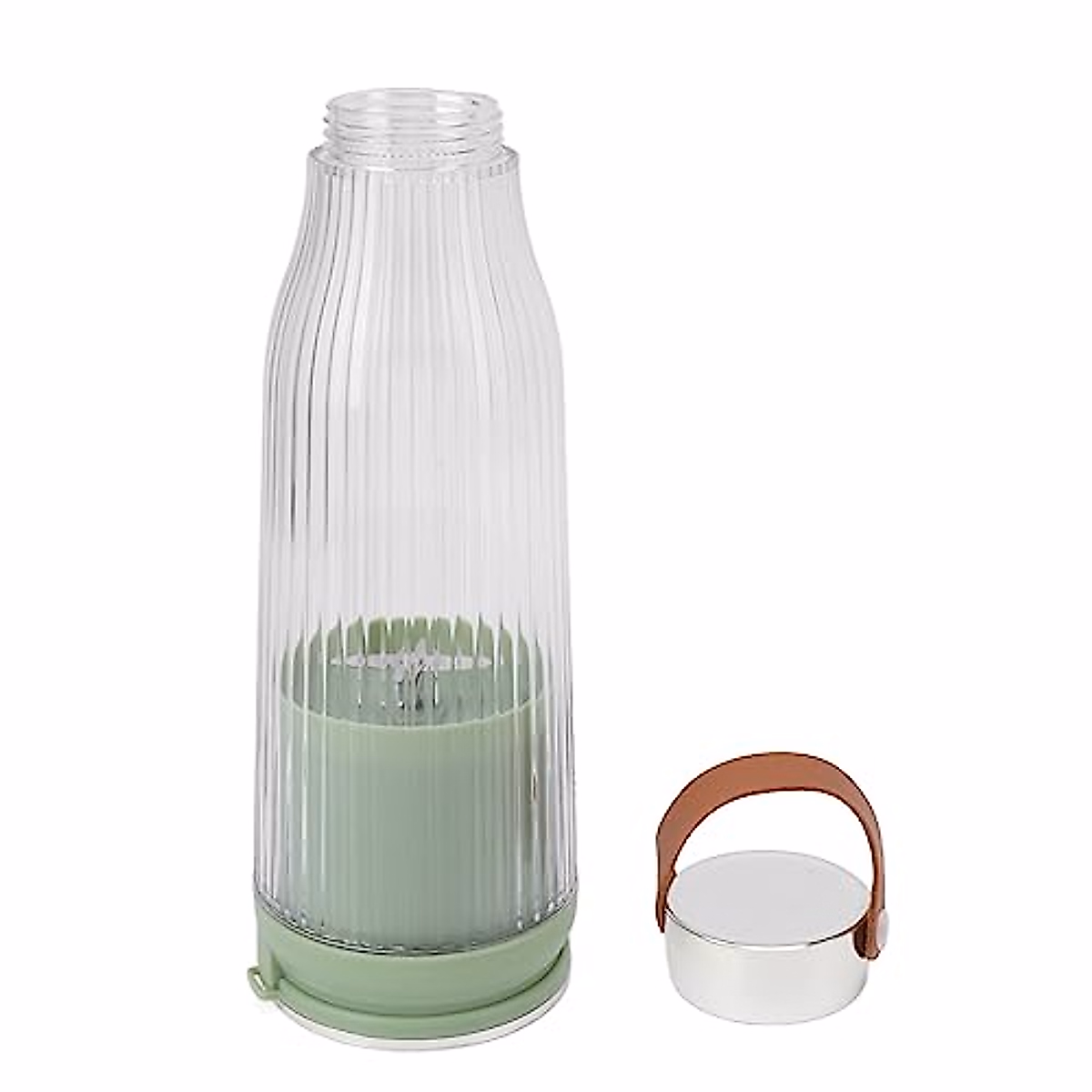 Yctze Blender, Portable Professional Stainless Steel Tip Detachable USB 1300mAh Travel Blender Electric Mini Juicer Cup for Kitchen Office Drinking Outdoor 380ml