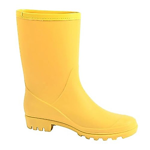 Fubotao Women's Mid Calf Rain Boots Waterproof Fashion Garden Shoes Anti-slipping Rainboots For Women Comfortable Insole Light Rain Shoes