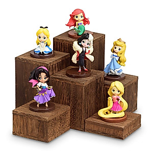 MOOCA Wooden 6 Pcs Square Risers for Display Jewelry and Accessories Display Stand Wooden Risers For Jewelry Figurine, Brown