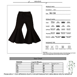 Haokaini Toddler Baby Girl Ruffle Ripped Jean Trouser Bell Bottom Flare Pants