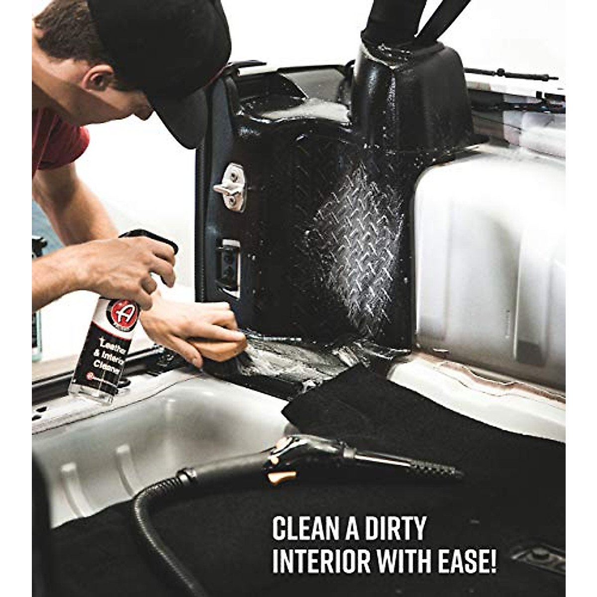 Adam’s Leather Care Kit - Leather Cleaner & Leather Conditioner Car Cleaning Supplies | UV Protection for Interior Accessories Steering Wheel Seat Dash Vinyl Shoe Polish Jacket | Safe Auto Chemical