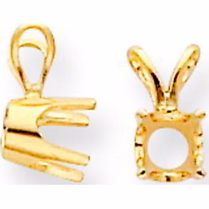 14K Gold 0.6ct 4 Prong Round Pendant Setting