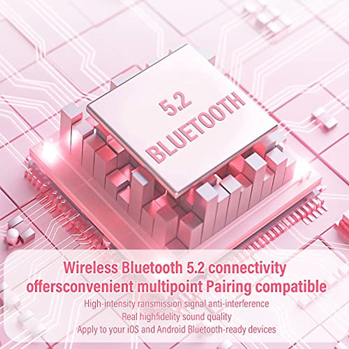 Yuanj Kids Wireless Bone Conduction Headphones, 5.2 Headphones for Kids Waterproof IPX5 Open Ear Headphones Sweat Splash Proof, Comes with 8G Memory 10 Hrs Music Play (Pink)