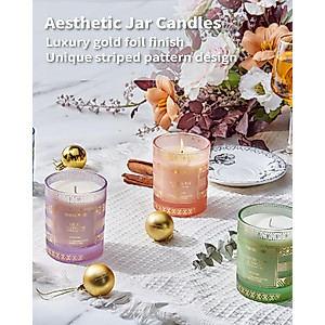 M&SENSE Vanilla Bean Scented Candles for Home Luxury Candle Gift Set, House Warming Gifts New Home, 7.4 oz 45 Hours Slow Burning, Natural Soy Candle for Home Scented