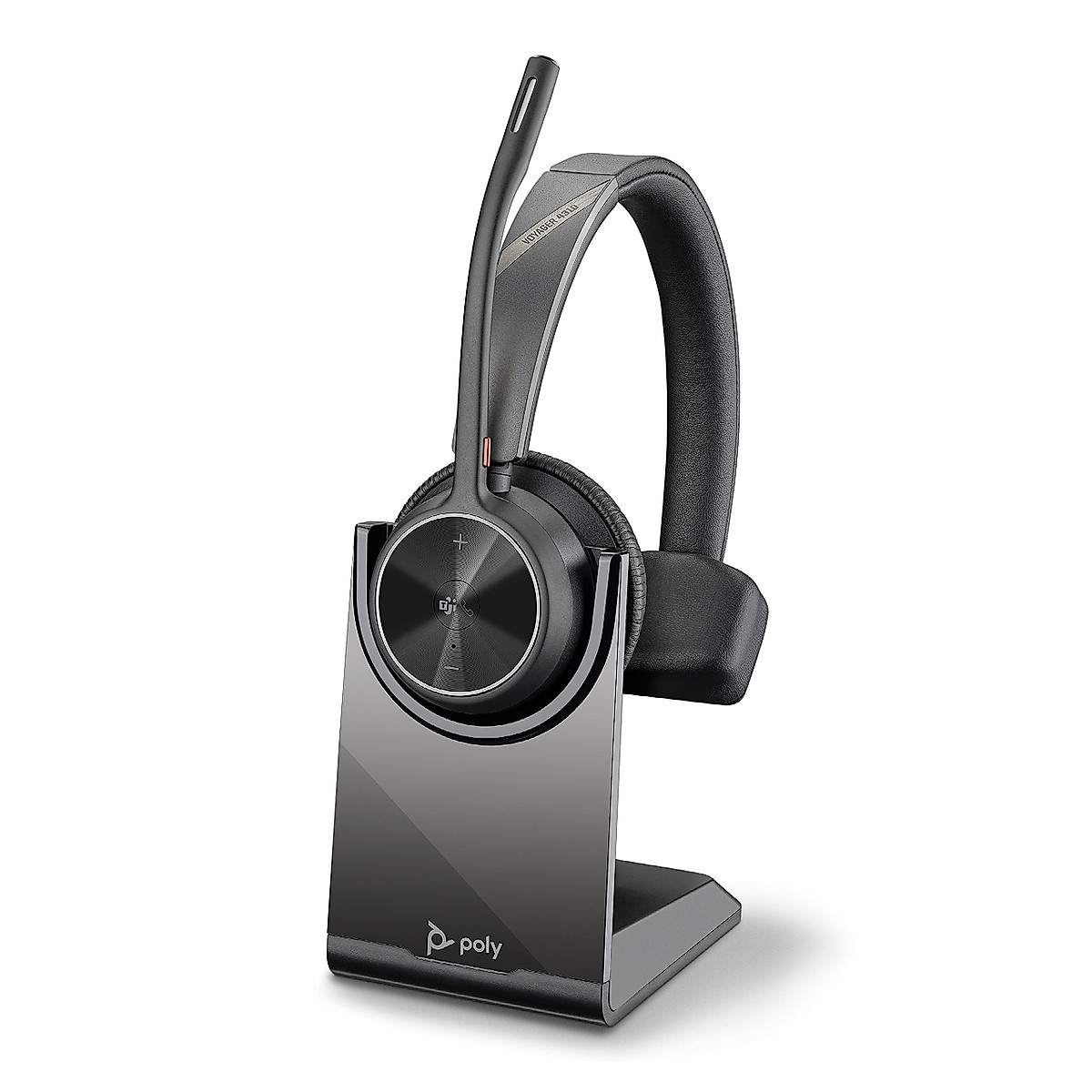 Poly - Voyager 4310 UC Wireless Headset + Charge Stand (Plantronics) - Single-Ear Headset- Connect to PC/Mac via USB-C Bluetooth Adapter, Cell Phone via Bluetooth-Works w/Teams (Certified), Zoom&More