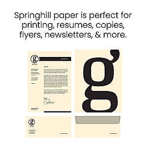Springhill 8.5” x 14” Ivory Copy Paper, 28lb Bond/70lb Text, 104gsm, 500 Sheets (1 Ream) – Colored Printer Paper with Smooth Finish – Versatile and Flexible Computer Paper – 024160R