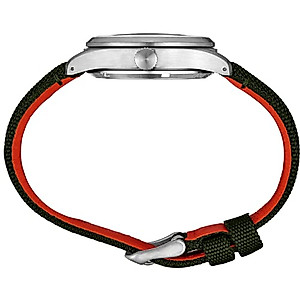 SEIKO SRPH29 Watch for Men - 5 Sports - Automatic with Manual Winding Movement, Green Dial, Stainless Steel Case, Green Nylon Strap, 100m Water Resistant, with Day/Date Display