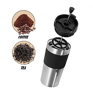 Portable coffee maker, french press, Insulated Mug with double Wall Stainless Steel, 16oz,. French Press Tumbler, French press Mug, Portable coffee mug, Coffee maker, Coffee press