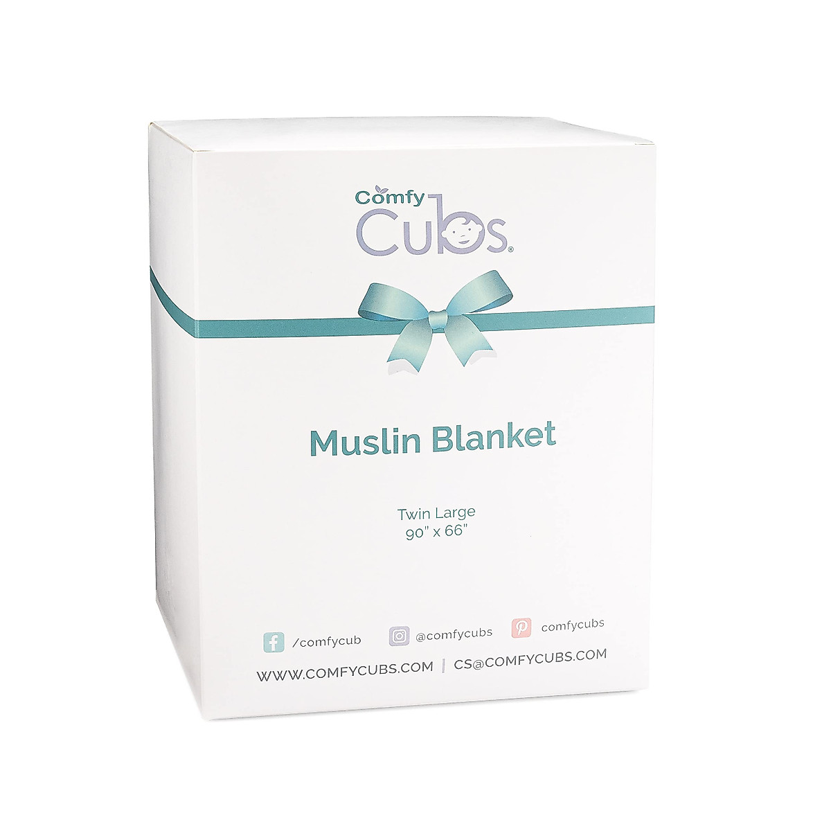 Comfy Cubs Muslin Blanket for Adults, Extra Large Twin 90” x 66”, 6 Layer Cooling Cotton Softness, Breathable & Warm Throw for Bedroom, Living Room Couch (White, Twin - Muslin)