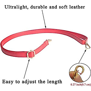 BEAULEGAN Purse Strap Replacement - Full Grain Microfiber Leather - 59 Inch Long Adjustable for Crossbody Shoulder Bag - 0.7 Inch Wide, Dark Brown/Gold