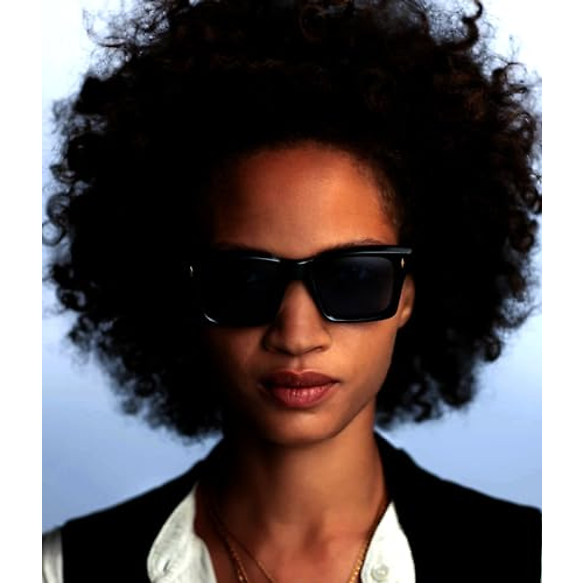 EYLRIM Square Frame Sunglasses for Women Men Trendy Thick Frame Rectangle Sun Glasses Black Shades(01 Black/Grey)