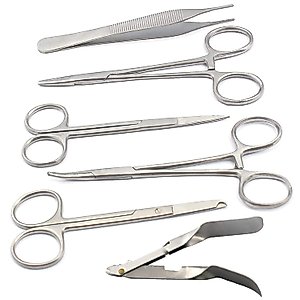 AAProTools Skin Staple Remover Kit Adson Forceps Iris Scissors Webster Needle Holder Mosquito Forceps