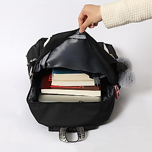 Tiedan Backpacks for girls mochila para niñas School Backpack with security lock with USB Charging Port (Black)