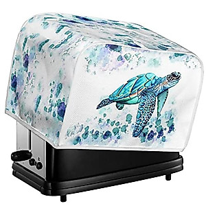 ZFRXIGN Hippie Sea Turtle Toaster Covers 4 Slice Toaster Dust Cover Toaster Bag Kitchen Appliance Covers Toaster Oven Dustproof Cover Machine Washable Aqua Blue