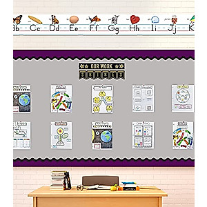 Carson Dellosa Alphabet and Number Line Bulletin Board Set—Alphabet Chart with Upper and Lowercase Letters, Numbers 0-10, Bulletin Board Decorations for Homeschool or Classroom Decor (11 pc)
