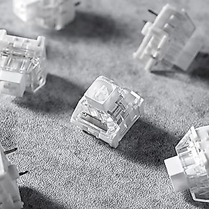 LTC Kailh x Box Switches White for Mechanical Gaming Keyboard DIY, 3pin Clicky RGB/SMD Waterproof MX Stem Switches with Switch Puller(30 Pcs, White)