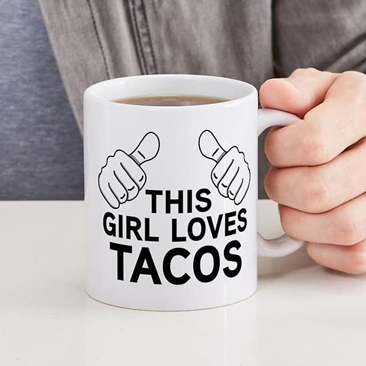 CafePress This Girl Loves Tacos Ceramic Coffee Mug, Tea Cup 11 oz