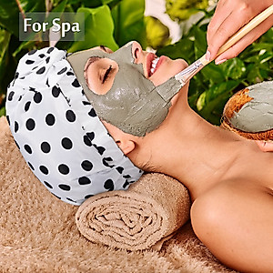 2 Pieces Shower Caps for Women, Waterproof Reusable Shower Hair Caps Elastic Hem Shower Bath Caps for Long, Short and Curly Hair for Women Girls (Black Dot and Stripe)