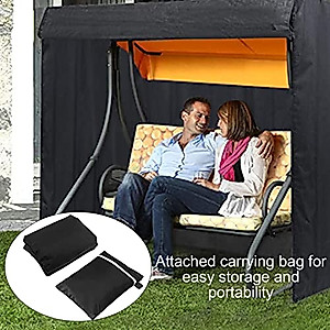 yeshine Outdoor Swing Cover, 3 Seater Patio Swing Cover Hammock Chair Glider Covers, Waterproof 210D Silver Coated Oxford Fabric, UV Protection, Dustproof, 86.61" x 49.21'' x 66.93'', Black