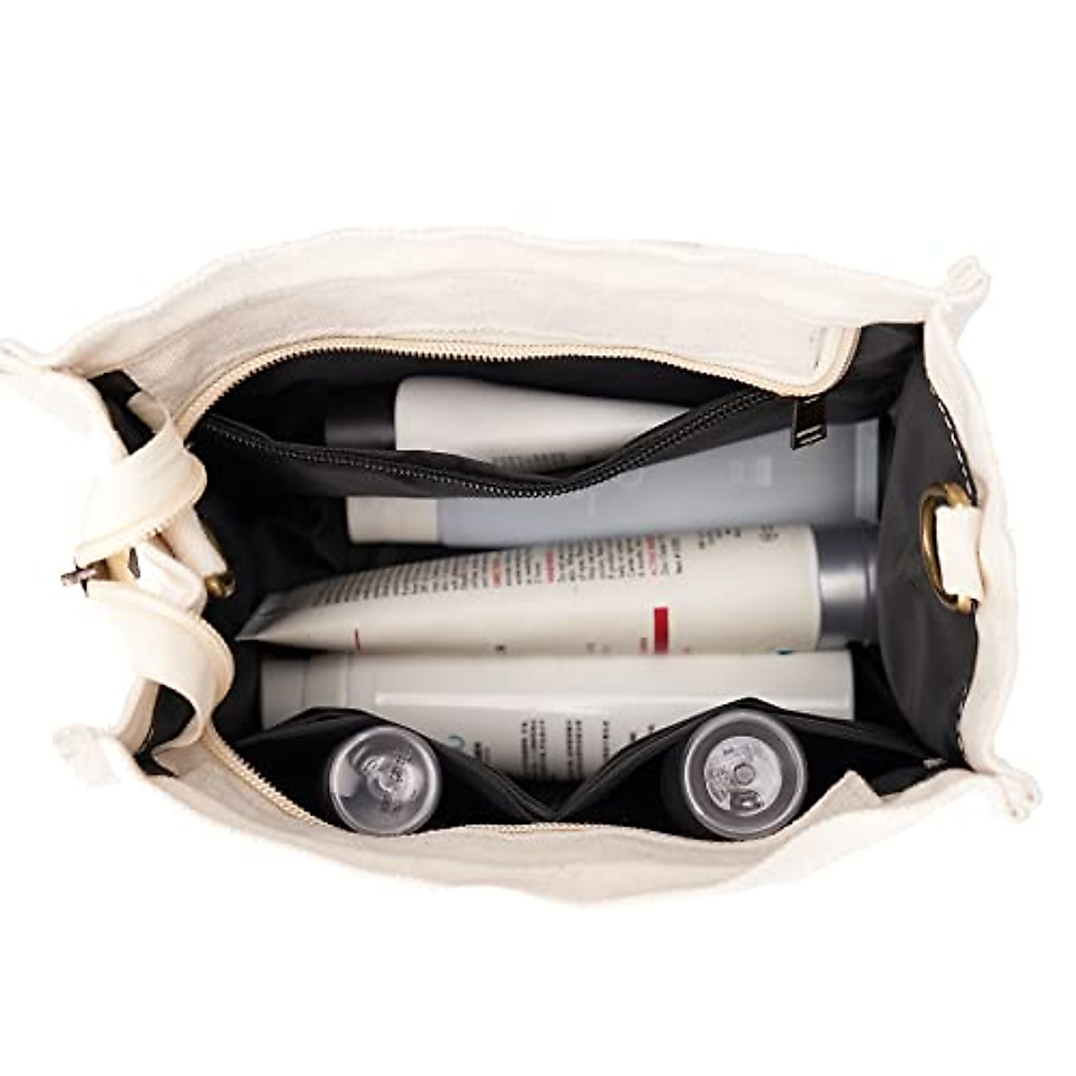 MINKARS Mini Tote Bag for Women Canvas Crossbody Purse, Beige 9”