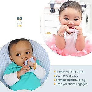 GooseWaddle Luxury Wood Baby Teether, Natural Long Lasting Silicone Teething Toys for Infants Age 4+ Months, Relieve Baby Pain and Sore Gums, BPA Free and Chemical Free (Pink Rabbit)