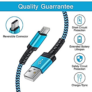 Samsung Type C Charger Cable Fast Charging USB C Android Phone Cord 6ft Compatible Samsung Galaxy S21 FE 5G/A13 /A03s/S23/S22 Ultra 5g/S22/S20,A53/A73/A33,Z Flip 4 3/Z Fold 4 3 5g,Moto G Stylus/Power