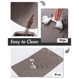 MontVoo-Absorbent Pet Feeding Mat-No Stains Dog Mat for Food and Water Bowl-Quick Dry Dog Cat & Dog Food Mat Water Dispenser Mat-Pet Supplies Mat-Dog Water Bowl Mat for Messy Drinker (17"x28", Brown)