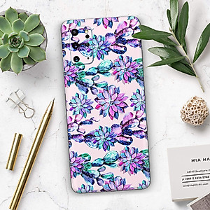 DesignSkinz Watercolor Cactus Succulent Bloom V16 Protective Vinyl Decal Wrap Skin Cover Compatible with The Samsung Galaxy S20 (Screen Trim & Back Glass Skin)