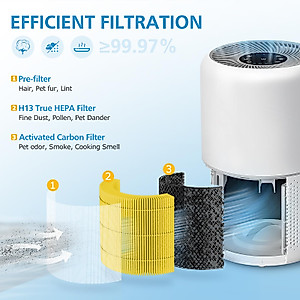 2 Pack Core 300 Replacement Filter for LEVOIT Core 300 and Core 300S Air Purifier, 3-in-1 Core 300 Pet Aller-gy Filter Efficiency Activated Carbon Filtration System, Core 300-RF-PA