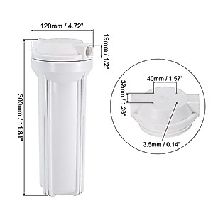 MECCANIXITY Water Filter Housing 10" Whole House Filtration System 1/2 Inch Inlet/Outlet Port for Kitchen White