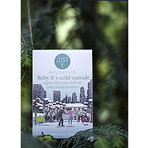 JUST T Baby It´s Cold Outside Pyramid Tea Bag (20 pcs) | Organic Black Tea – Mixed with Cloves, Orange and Cinnamon | Biodegradable Organic Tea Bags – Premium High-Grown Leaf Tea for All Tea Lovers