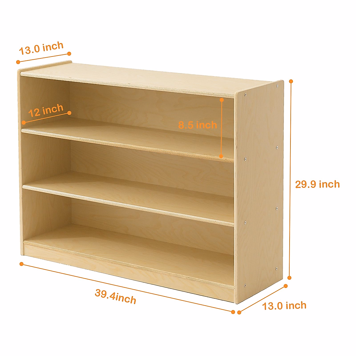 kidi house Kids Bookshelf and Toy Storage Shelf, Wooden Montessori Bookshelf, 3-Tier Toy Shelf, 30in Birch Children Bookcase, Classroom Furniture, Book Shelf for Kids Room, Nursery, Playroom