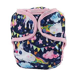 One Size Cloth Diaper Cover Snap with Double Gusset (Rainbow)