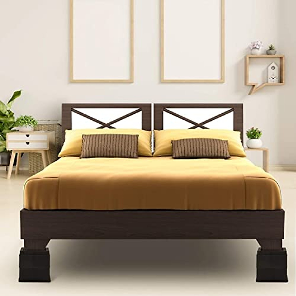 KJAOYU Bed Risers4pcs Stackable Furniture and Bed Risers Anti Slip Rubber Pad Lifts Up Riser for Sofa Bed Chair