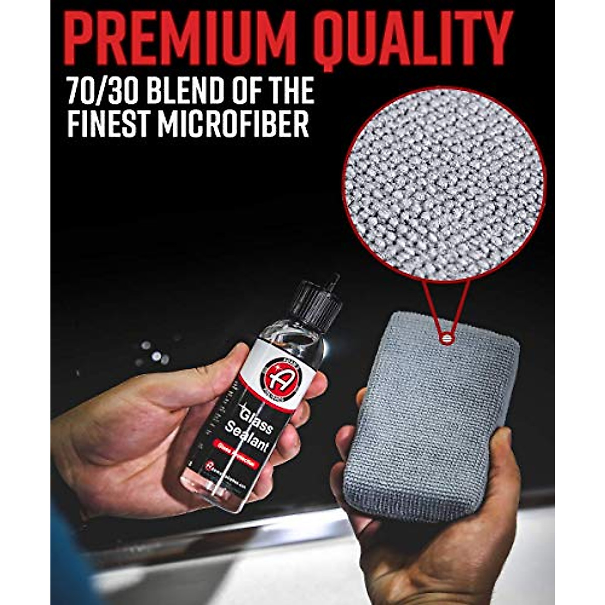 Adams Microfiber Applicator Pad (2 Pack) – All Purpose Car Detailing Applicator Sponge | Use with Ceramic Coating for Cars, Car Wax, Paint Sealants, Compound, Polish, Conditioner, Glazes & More