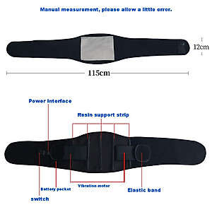LSRRYD Heated Waist Belt Lower Back Support Belt Lumbar Support Belt for Pain Relief and Injury Prevention Double Adjustment(Without Power Bank)