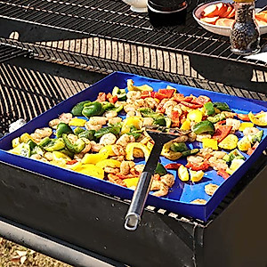 Solid Cooking Oven Basket, Black Basket, Non-Stick PTFE Solid Pizza Basket Tray, Food Grade BBQ Crisper Basket for French Fries, Chicken Fillets, Chicken Wing Rack by KITCHENRAKU KR