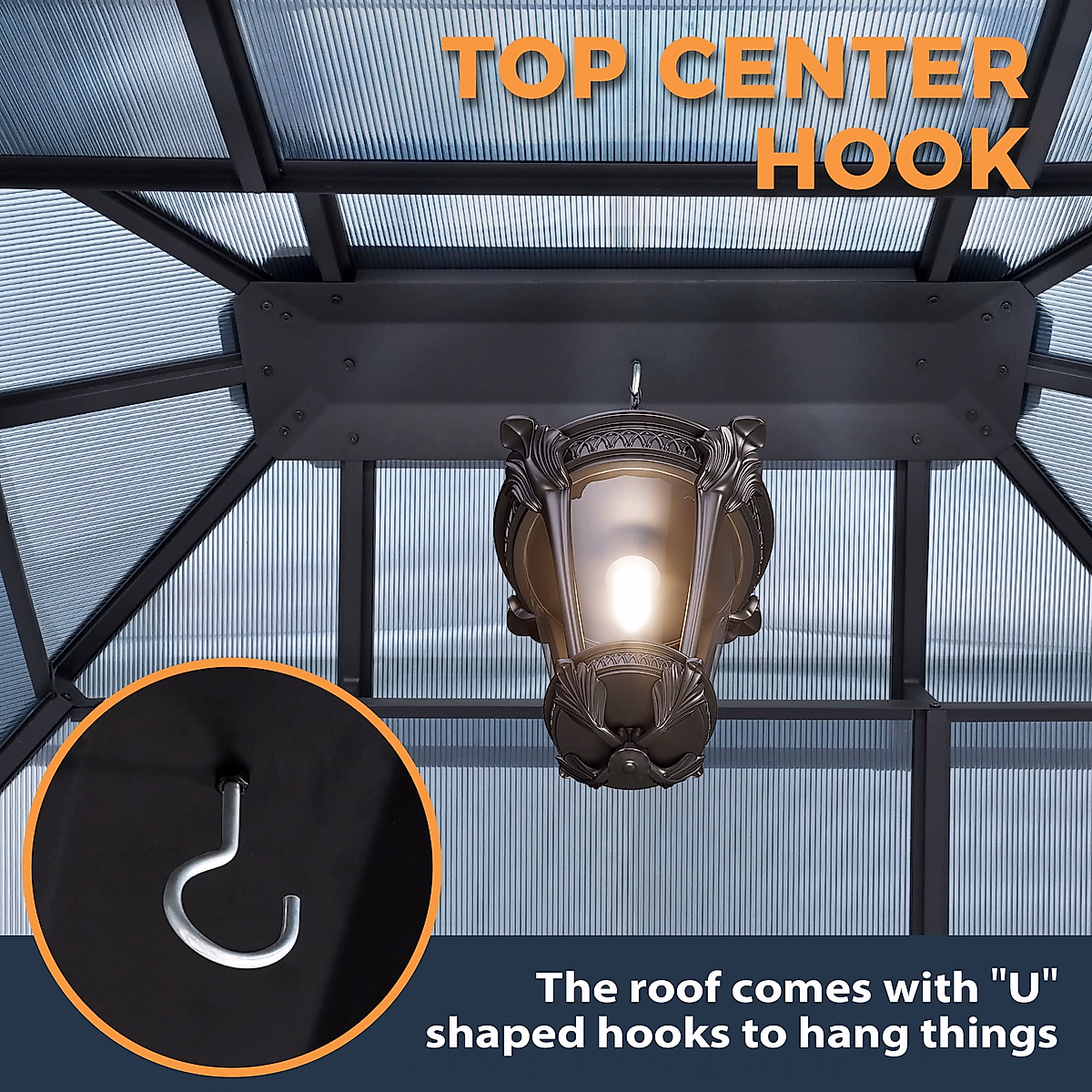 HAPPATIO Hardtop Gazebo, 10'x 12' Polycarbonate Double Roof Aluminum Furniture Gazebo, Outdoor Canopy with Netting and Curtains for Backyard, Patio, Parties, Lawns (Gray)