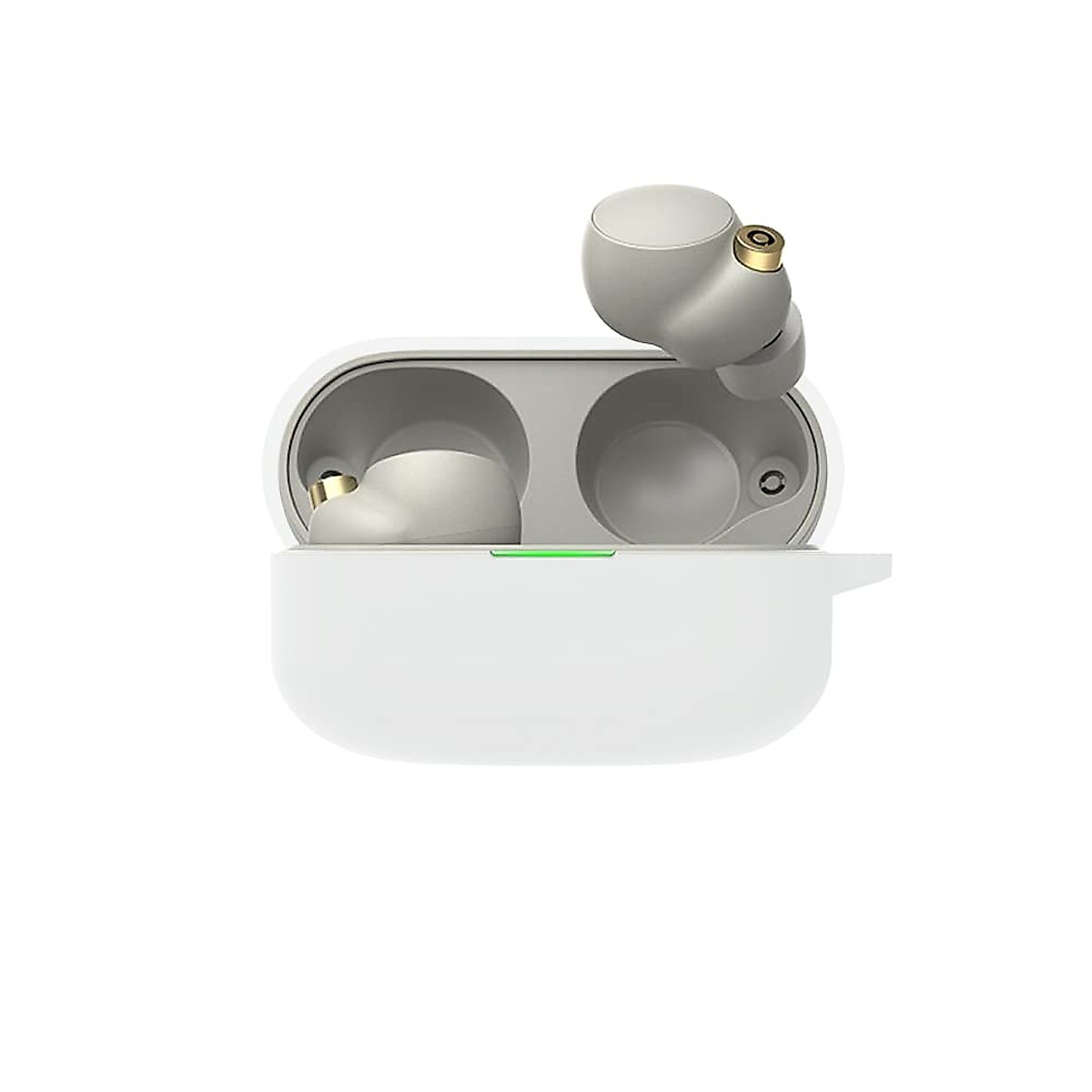 Soft Silicone Skin Case for Sony WF-1000XM4, Shock-Absorbing Case Cover Accessories with Keychain for Men Teens Boys Girls Women for Sony WF-1000XM4