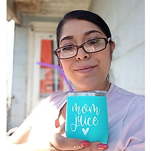 Mom Tumbler – Mom Juice Wine Tumbler - Mom Birthday Gifts - Mom Wine Glass - Gift ideas for Mom from Son, Daughter, Kids - Mothers Day Gifts - Funny Mom Gifts - Mom Cup