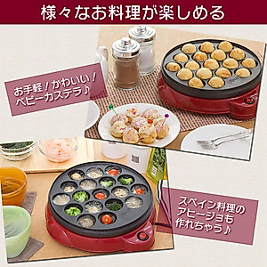 Iris takoyaki device Red ITY-18A-R