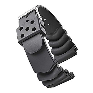 STUNNING SELECTION ALPINE Heavy Duty Black Rubber Watch Band for Diver Watches for Wider wrist ONLY (Fits wrist sizes 7 1/2 to 9 inch) - 22XL, BLACK